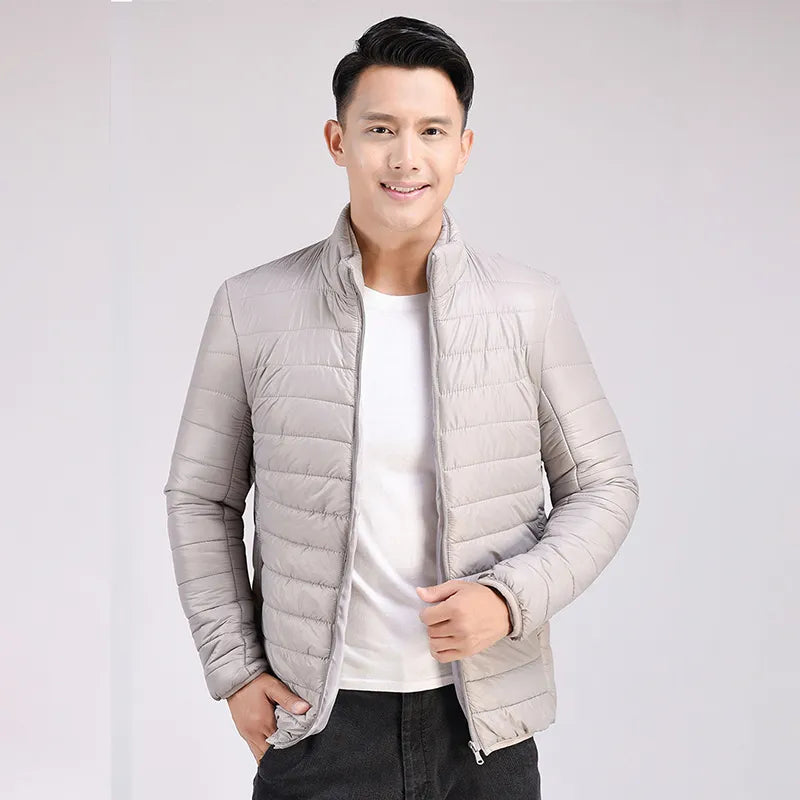 Lightweight Cotton Coat with Stand Collar | Koreanxwear – KoreanxWear